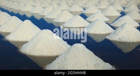cone of salt in salt field at Ban Laem-Thailand Stock Photo - Alamy