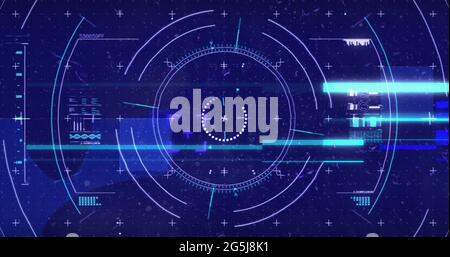 Image of scope scanning on purple background Stock Photo - Alamy
