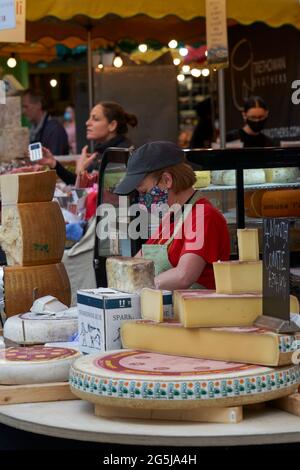 Cheese stall at London Bridge City Christmas Market, Southwark, London ...