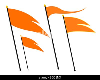 Saffron color flag, Hindu religion flag, om holy symbol printed flag ...