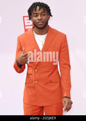 Mooski arrives at the BET Awards on Sunday, June 27, 2021, at the ...