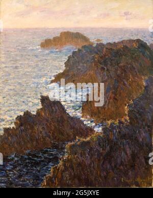Claude Monet painting – Rocks at Port-Coton, the Lion Rock Stock Photo ...