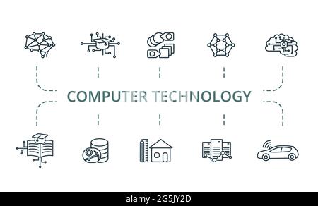 Automatic Learning icon set. Contains editable icons theme such as ...