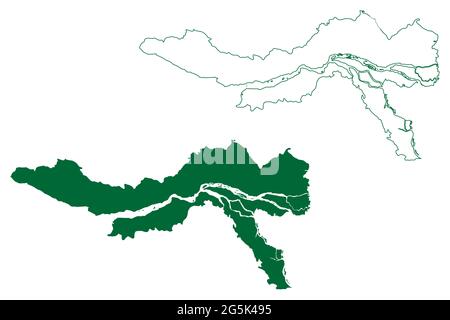 Cuttack district (Odisha State, Republic of India) map vector ...