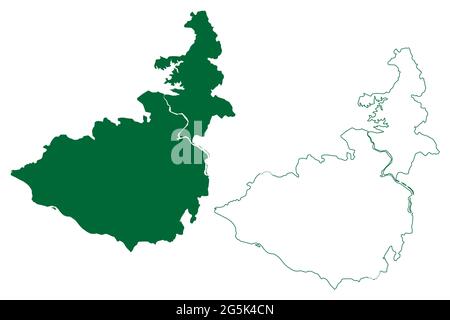 Angul district (Odisha State, Republic of India) map vector ...