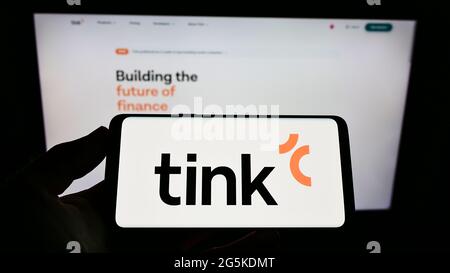 Smartphone with logo of Swedish banking platform company Tink AB on ...
