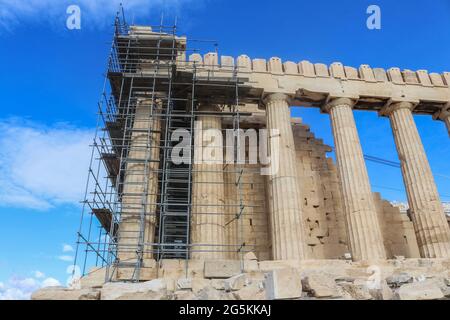The Parthenon under construction Stock Photo - Alamy