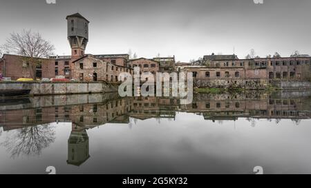 Former Wolfswinkel paper mill on the Finow Canal in Eberwalde ...
