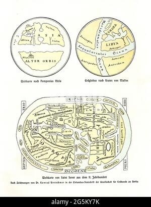 The world map from the Saint-Sever Beatus. Museum: BIBLIOTHEQUE ...