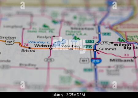 Waubay South Dakota USA shown on a Geography map or Road map Stock ...