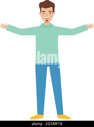 Young man with arms open Stock Vector Image & Art - Alamy