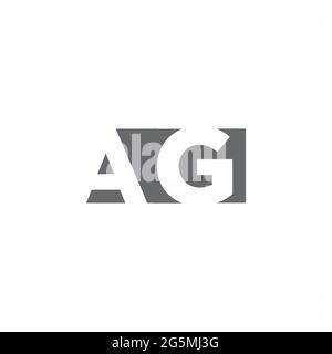 AG Logo monogram with negative space style design template isolated on ...