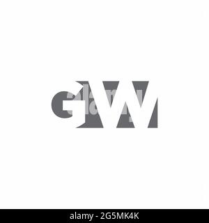 GW letters Logo with negative space design. Letter with geometric ...