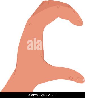 Human hand showing half heart ring round finger gesture icon vector ...