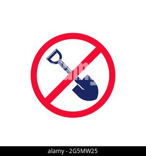 Warning Sign, No Digging Sign Stock Vector Image & Art - Alamy