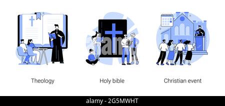 Theology abstract concept vector illustration. Divine teaching ...