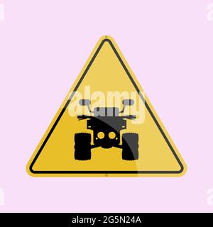 ATVs traffic sign. QUADS, 4WD, AWD, UTV Off-Road. DANGER signaling ...