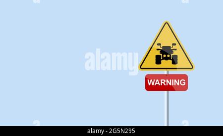 ATVs traffic sign. QUADS, 4WD, AWD, UTV Off-Road. DANGER signaling ...