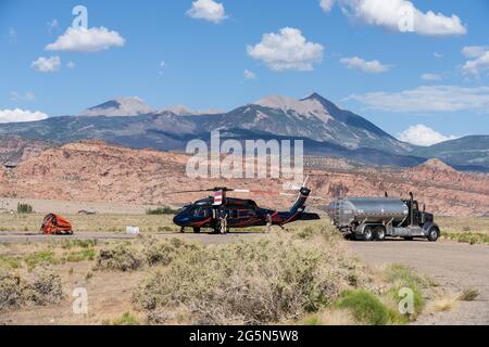 A 780 gallon Bambi Bucket helibucket for dropping water on wildfires ...