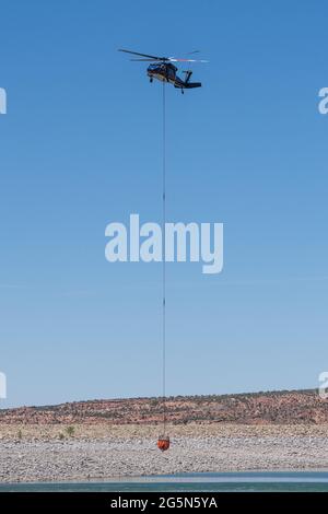 A 780 gallon Bambi Bucket helibucket for dropping water on wildfires ...