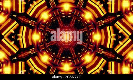 2D illustration of a kaleidoscope pattern with abstract hexagon shapes ...