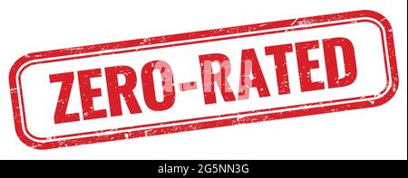 ZERO-RATED text on red round grungy texture stamp Stock Photo - Alamy