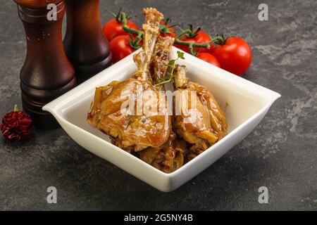 Rabbit stew in sweet and spicy sauce Stock Photo - Alamy