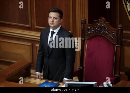 Ukrainian President Volodymyr Zelenskyy attends the G7 summit in Evian ...