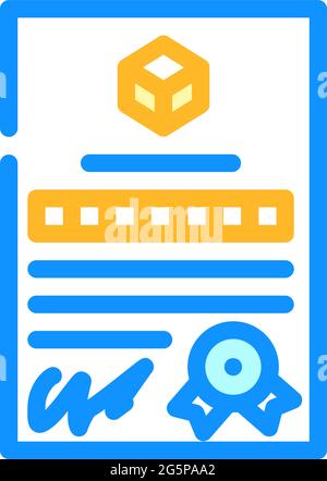 patent document for production icon color illustration Stock Vector ...