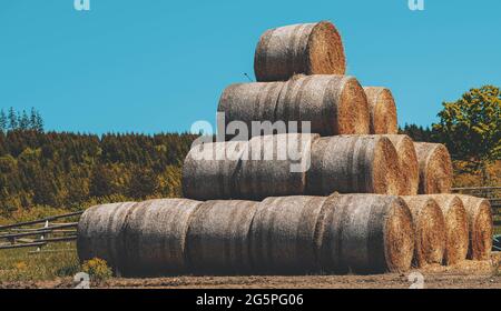Geometric Hay Stack Forms in Nature Stock Photo - Alamy
