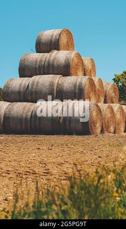 Geometric Hay Stack Forms in Nature Stock Photo - Alamy