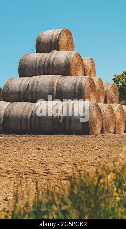 Geometric Hay Stack Forms in Nature Stock Photo - Alamy