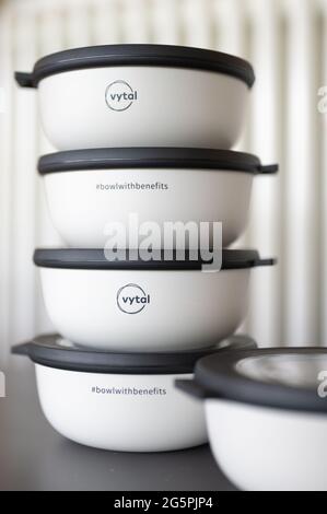 Cologne, Germany. 29th June, 2021. Reusable containers from the ...