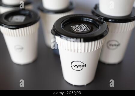 Cologne, Germany. 29th June, 2021. Reusable containers from the ...