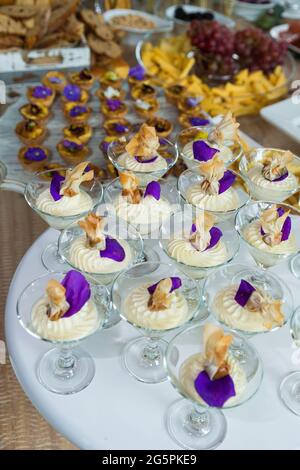 Social events; Individual Presentation Of Desserts For Guests At The ...