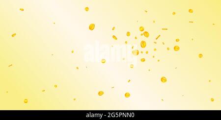 British pound coins falling. Fresh scattered GBP coins. United Kingdom ...