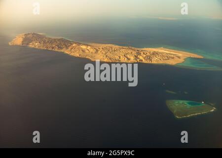 aerial view of egyptian islands in red sea at sunrise Stock Photo - Alamy