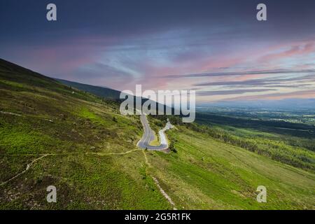 The Vee Pass, a v-shaped turn on the road leading to a gap in the ...