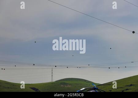 Shot of power line balls Stock Photo - Alamy