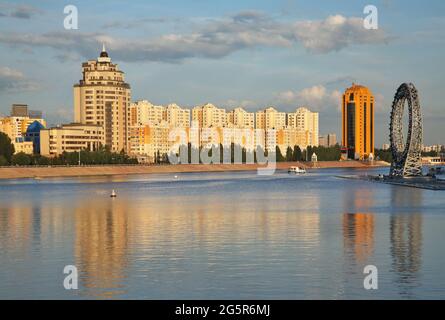 Embankment of Ishim river in Astana. Kazakhstan Stock Photo - Alamy