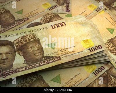 3D Stack of 1000 Nigerian Naira notes Stock Photo - Alamy