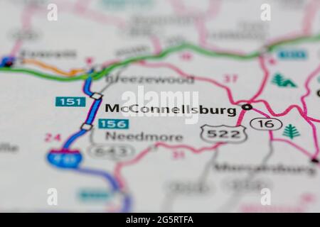 McConnellsburg Pennsylvania USA shown on a Geography map or Road map ...