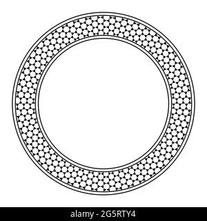 Hexagon pattern circle frame. Round border with trihexagonal tiling ...