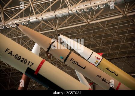 Tehran, Iran, 28/06/2021, The missiles of IRGC includes Shahab-2 ...