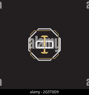 Initial IO alphabet line art logo design of vector Stock Vector Image ...
