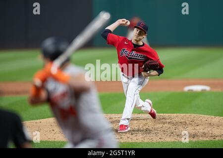 Cleveland Indians pitcher Phil Maton (88) pitches the ball during an ...