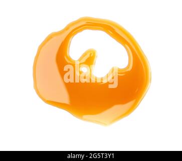A Twirl of Maple Syrup Spilled on a White Background Stock Photo - Alamy