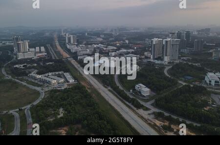 Cyberjaya, Malaysia - Feb 16, 2021: Aerial view of the roof of the ...
