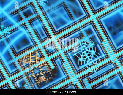 Technological textured background. Fractal graphics. Science and ...