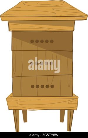 Bee hive cartoon illustration. Box with honeycombs Stock Vector Image ...